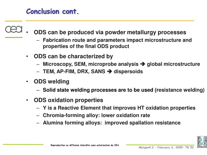 PPT - ODS steels – part I : manufacture, mechanical properties and ...