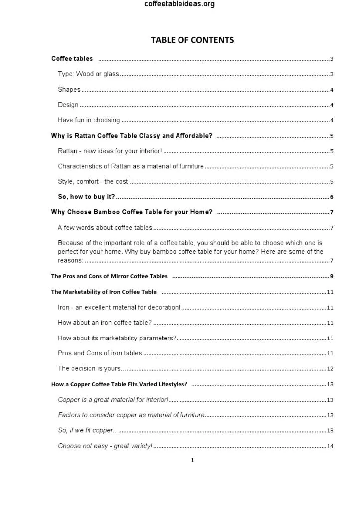 PPT - Coffee table ideas PowerPoint Presentation, free download - ID:276519