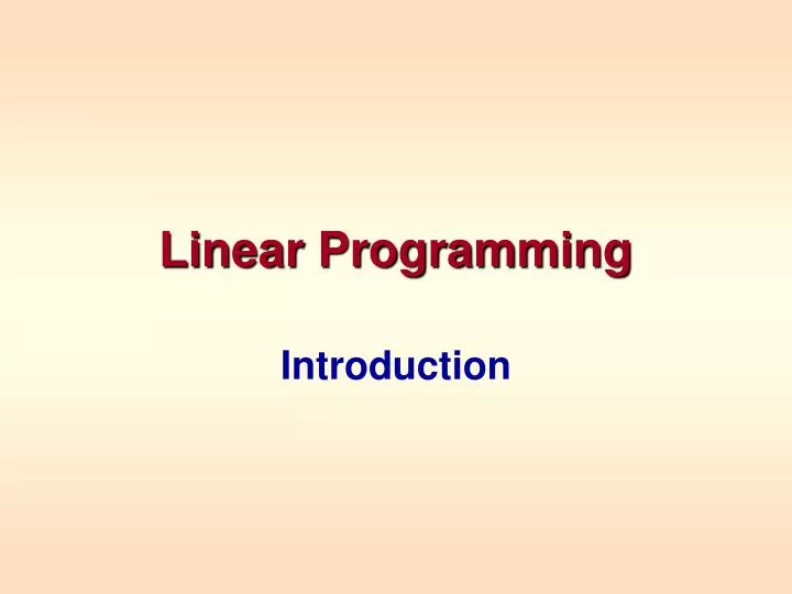 PPT - Linear Programming PowerPoint Presentation, free download - ID:276983