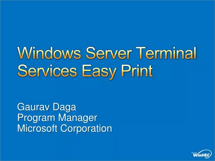 PPT - Windows Server Terminal Services Easy Print PowerPoint ...