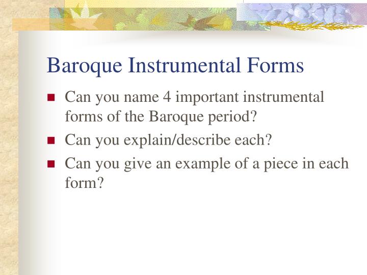 PPT - Baroque Instrumental Music PowerPoint Presentation - ID:28029