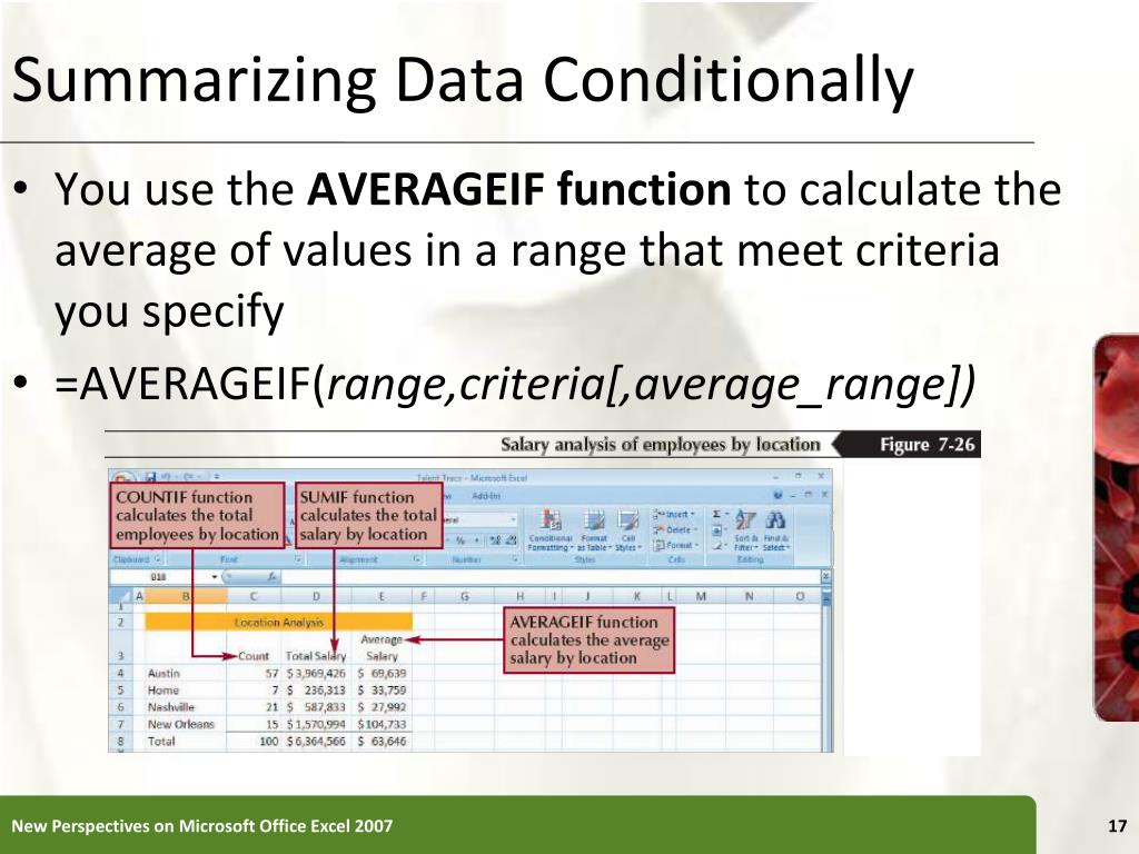 Ppt Excel Tutorial 7 Using Advanced Functions Conditional Formatting And Filtering