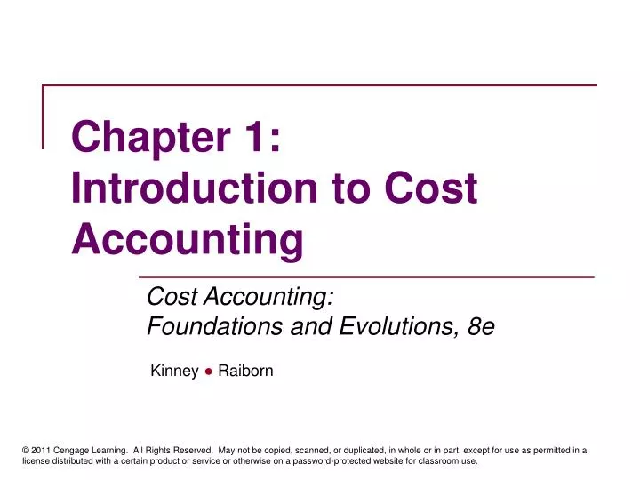 PPT - Chapter 1: Introduction to Cost Accounting PowerPoint ...