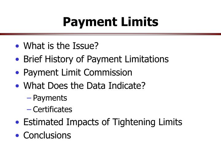 PPT - Payment Limits PowerPoint Presentation, free download - ID:282443