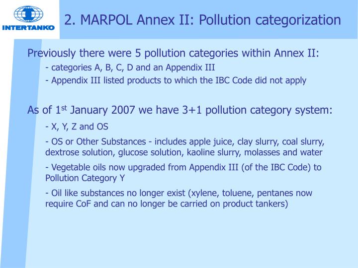 PPT - MARPOL Annex II Regulations for the Control of Pollution by ...