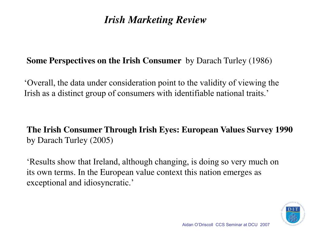 PPT - Past Marketing: Reflections on Two Decades’ Publication of Irish ...