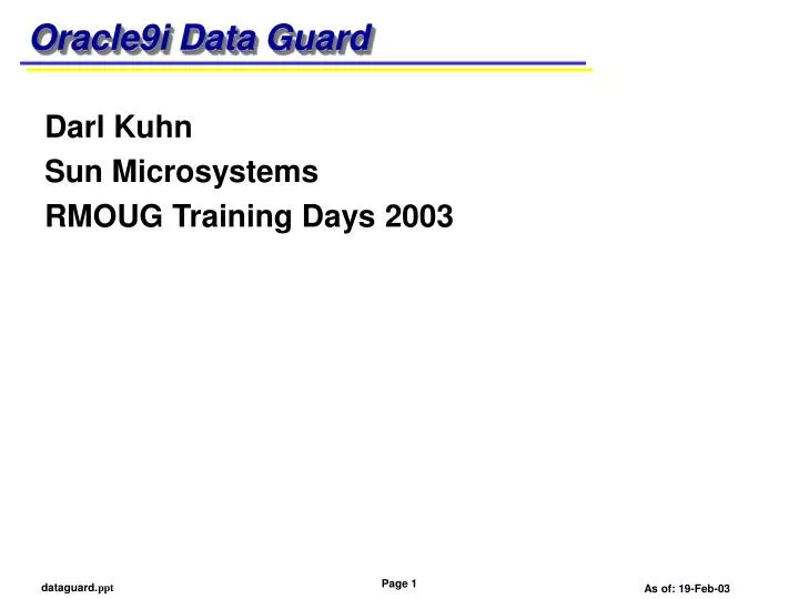 Ppt Oracle9i Data Guard Powerpoint Presentation Free Download Id 283441