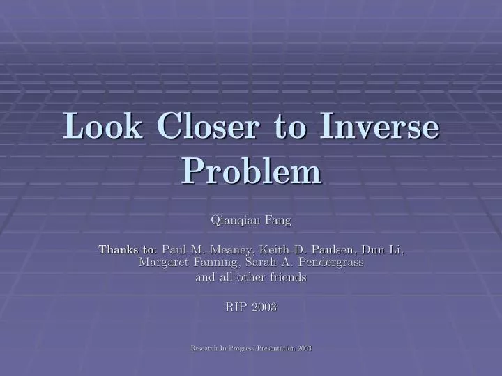 PPT - Look Closer to Inverse Problem PowerPoint Presentation, free ...