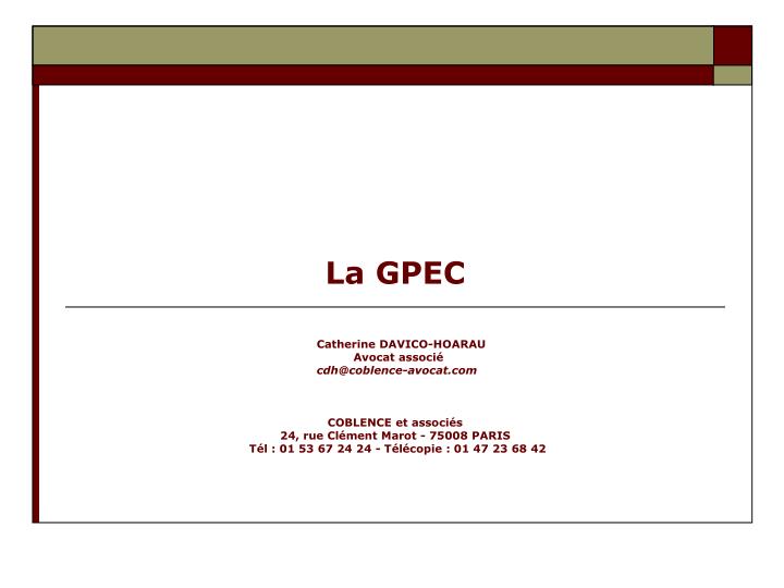 PPT - La GPEC PowerPoint Presentation, free download - ID:284027