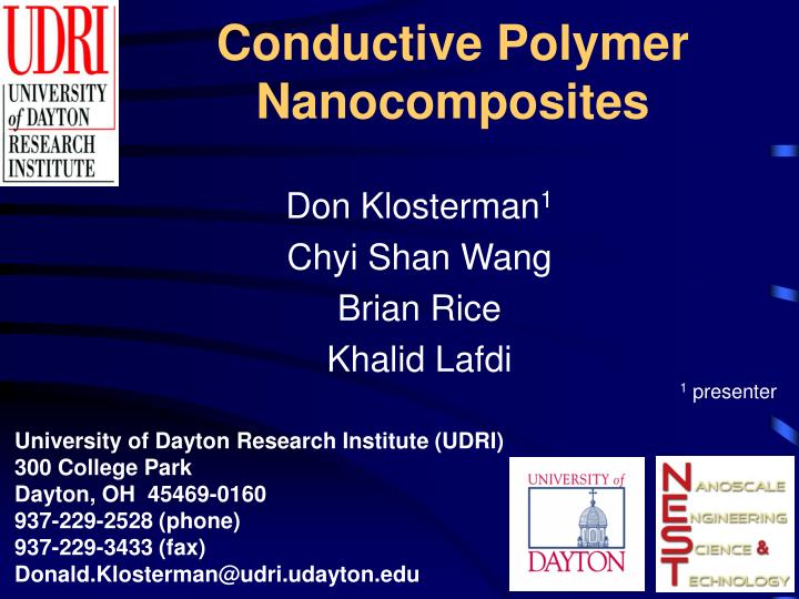 PPT - Conductive Polymer Nanocomposites PowerPoint Presentation, free ...