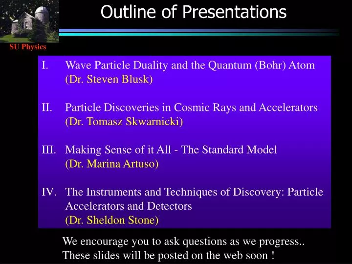 PPT - Outline of Presentations PowerPoint Presentation, free download ...