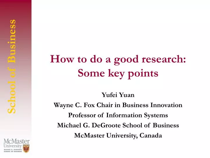 PPT - How to do a good research: Some key points PowerPoint ...