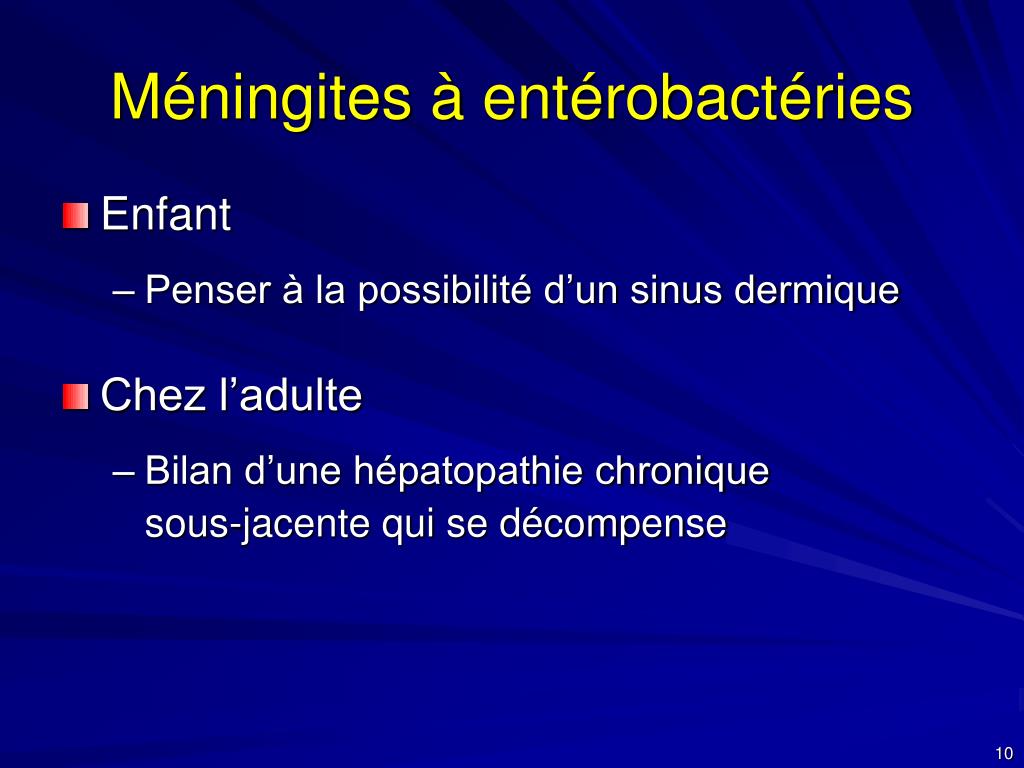 PPT - Recherche de facteurs favorisants la survenue de méningites ...