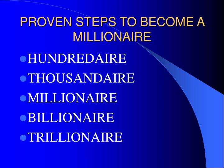 PPT - MILLIONAIRE MINDSET 101 PowerPoint Presentation - ID:286567