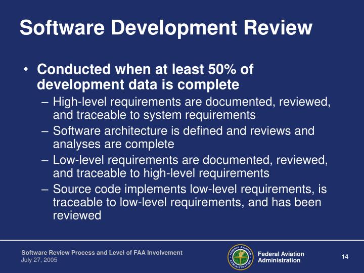 PPT - Software Review Process and Level of FAA Involvement PowerPoint ...