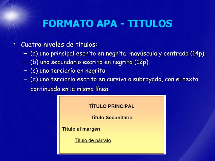 PPT - FORMATO PARA TRABAJOS ESCRITOS ESTILO APA EN ESPAÑOL PowerPoint ...