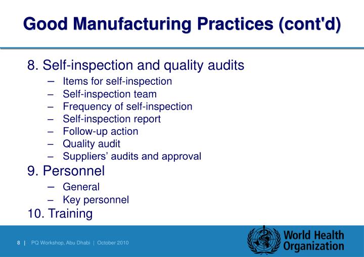 PPT - Good Manufacturing Practices Purpose and Principles of GMP ...