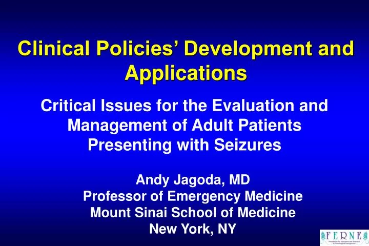 PPT - Clinical Policies’ Development and Applications PowerPoint ...