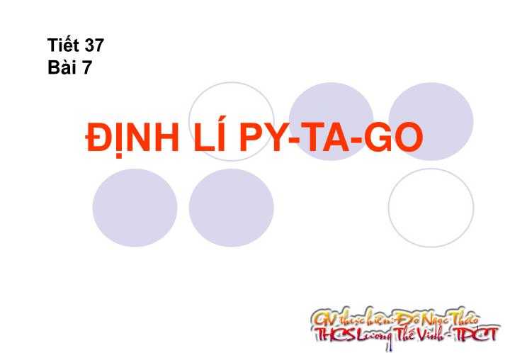 PPT - ĐỊNH LÍ PY-TA-GO PowerPoint Presentation, free download - ID:288536