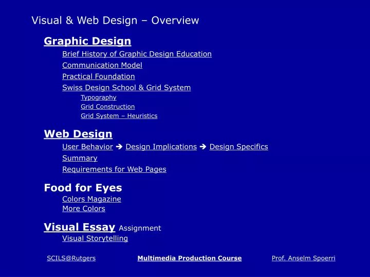 PPT - Visual & Web Design – Overview PowerPoint Presentation, free ...