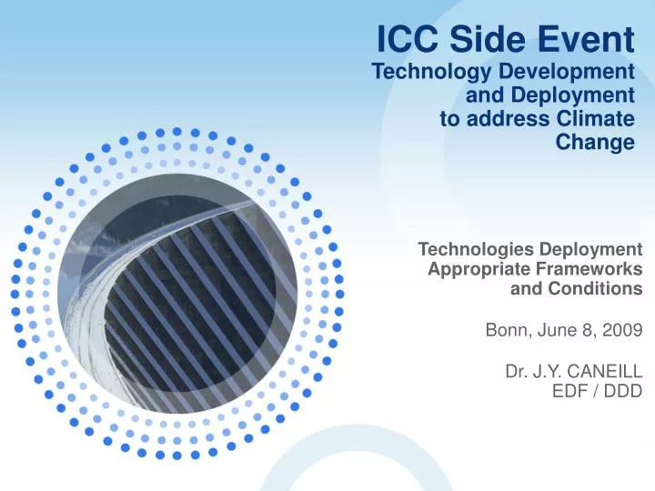 PPT - ICC Side Event Technology Development and Deployment to address ...