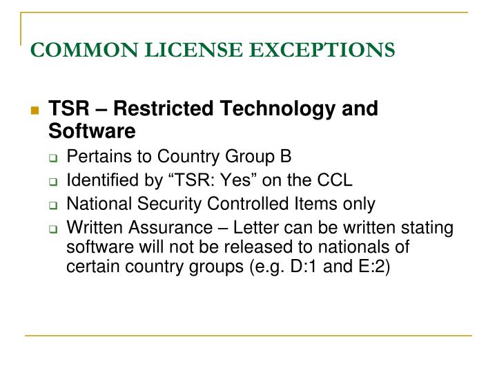PPT - EXPORT ADMINISTRATION REGULATIONS (EAR) CLASSIFICATION PROCESS ...
