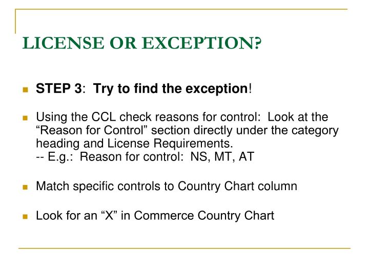 PPT - EXPORT ADMINISTRATION REGULATIONS (EAR) CLASSIFICATION PROCESS ...