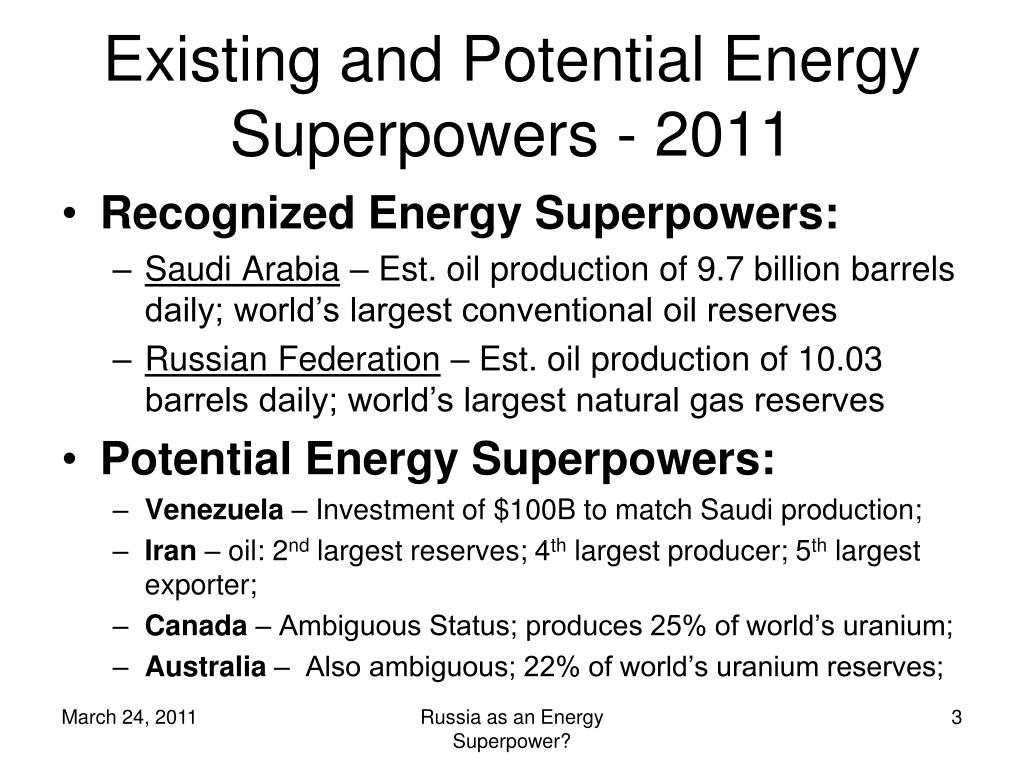 PPT - Is Russia Becoming an “Energy Superpower”? PowerPoint ...