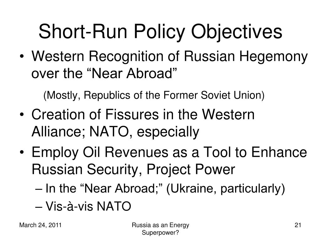 PPT - Is Russia Becoming an “Energy Superpower”? PowerPoint ...