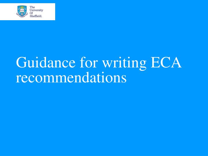 PPT - Guidance for writing ECA recommendations PowerPoint Presentation ...
