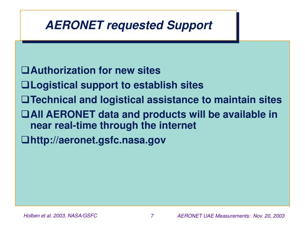 PPT - AERONET-Proposed ground-based RS Aerosol Measurements for UAE ...