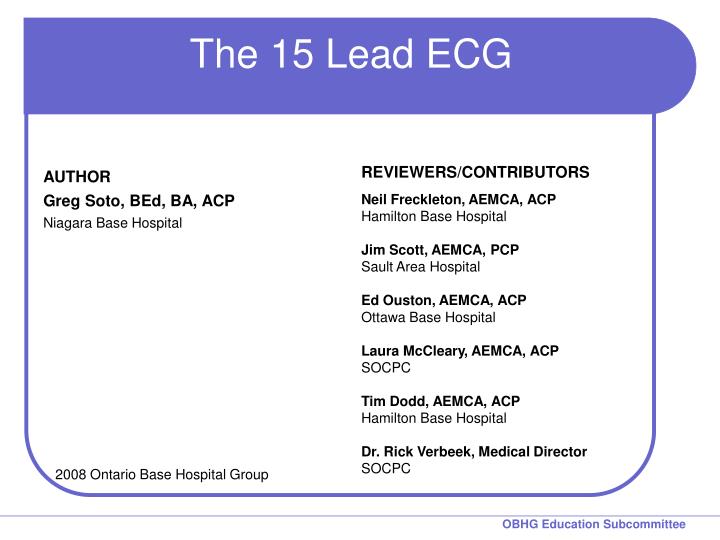 PPT - Chapter 8 for 12 Lead Training -The 15 Lead ECG- PowerPoint ...