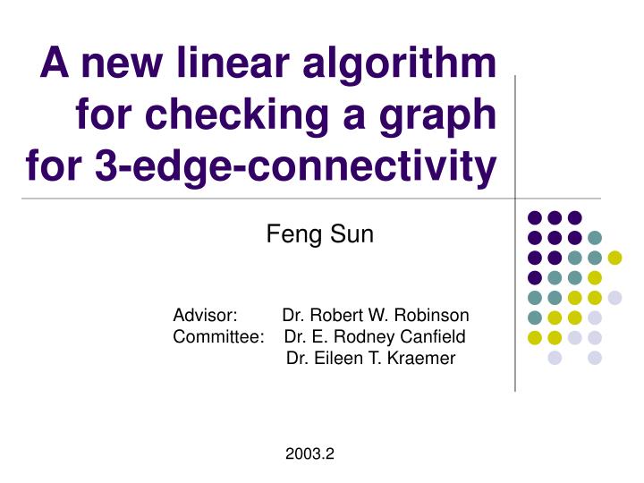 Ppt A New Linear Algorithm For Checking A Graph For 3 Edge Connectivity Powerpoint