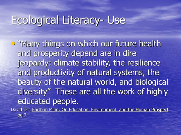 PPT - Ecological Literacy PowerPoint Presentation - ID:294566