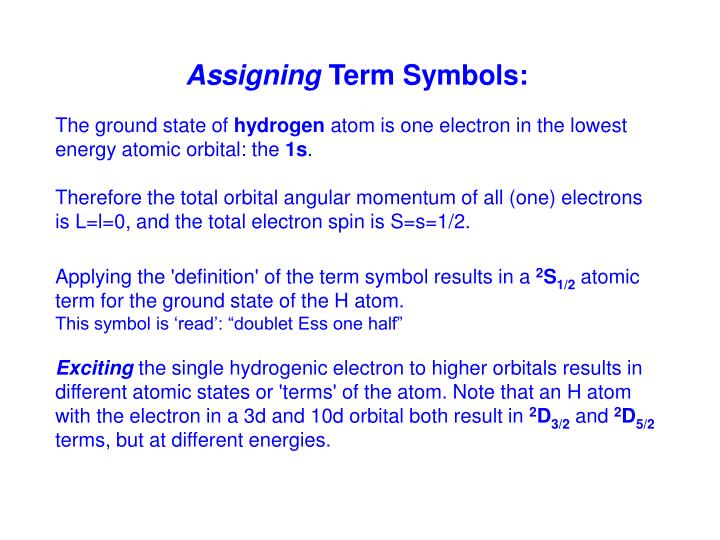 PPT - Atomic Term Symbols PowerPoint Presentation - ID:296390