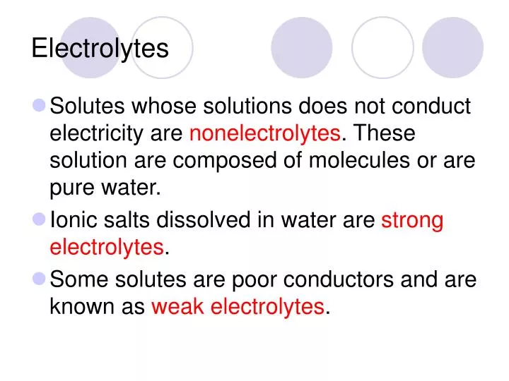 PPT - Electrolytes PowerPoint Presentation, free download - ID:297256