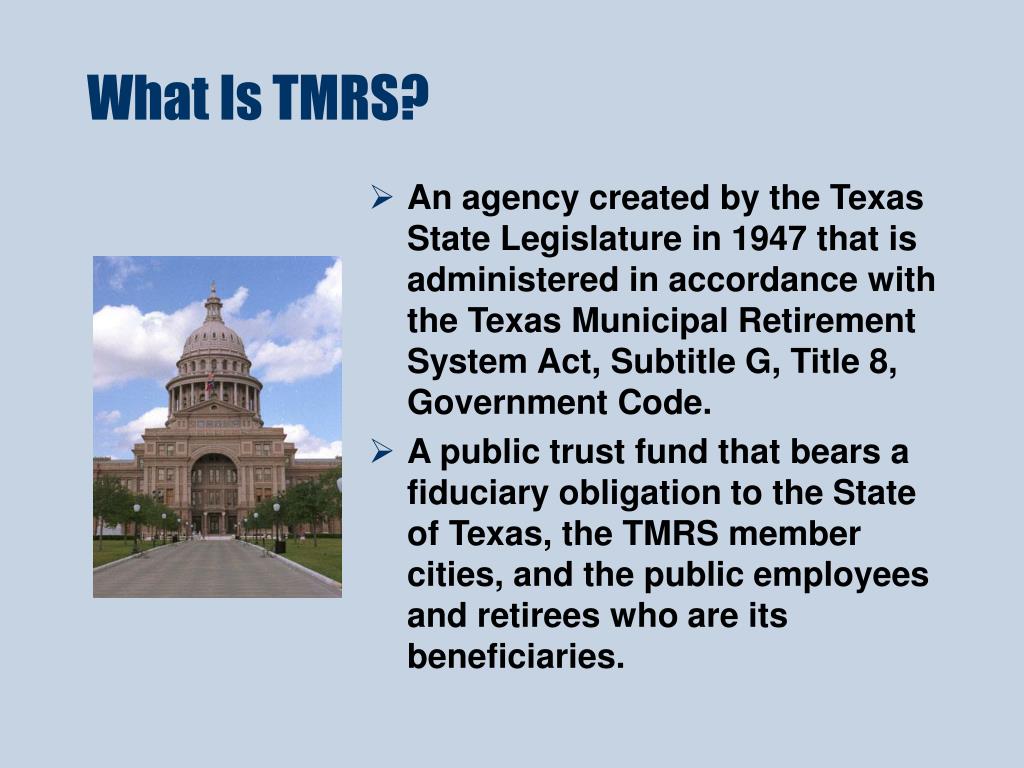 PPT - TMRS for City Managers and City Officials PowerPoint Presentation ...