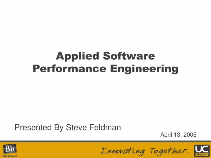 PPT - Applied Software Performance Engineering PowerPoint Presentation ...