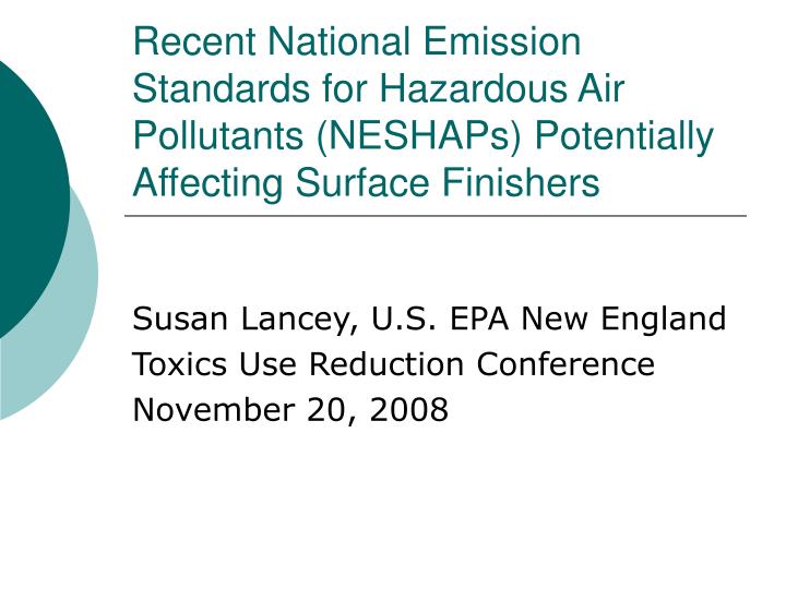 PPT - Recent National Emission Standards for Hazardous Air Pollutants ...