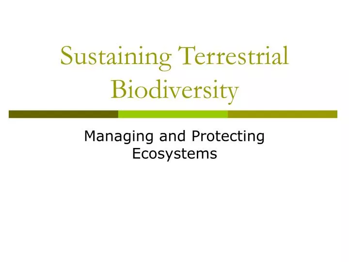 PPT - Sustaining Terrestrial Biodiversity PowerPoint Presentation, free download - ID:298751