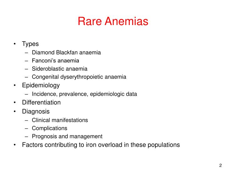 PPT - Epidemiology and Disease Pathophysiology: Other Anaemias ...
