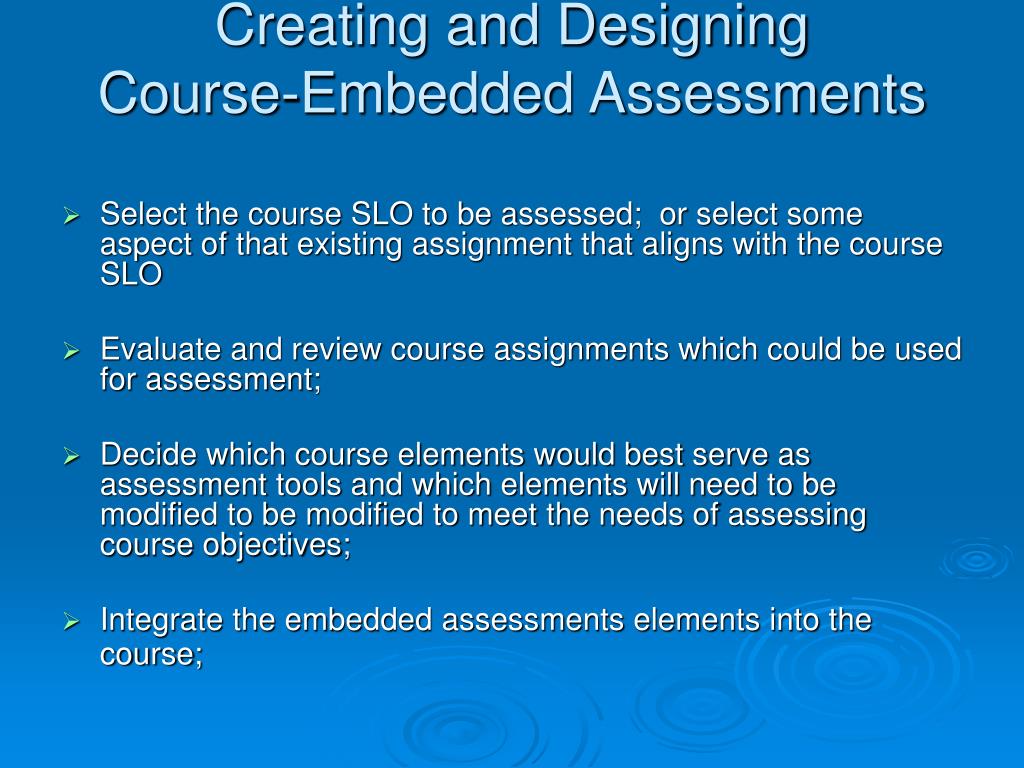 PPT - Using Embedded Assessment to Collect Evidence of Student Learning ...