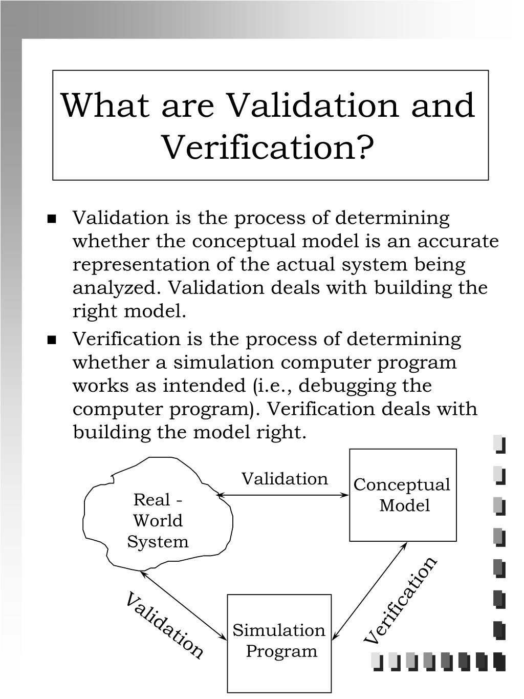 Ppt Validation And Verification Of Simulation Models Powerpoint