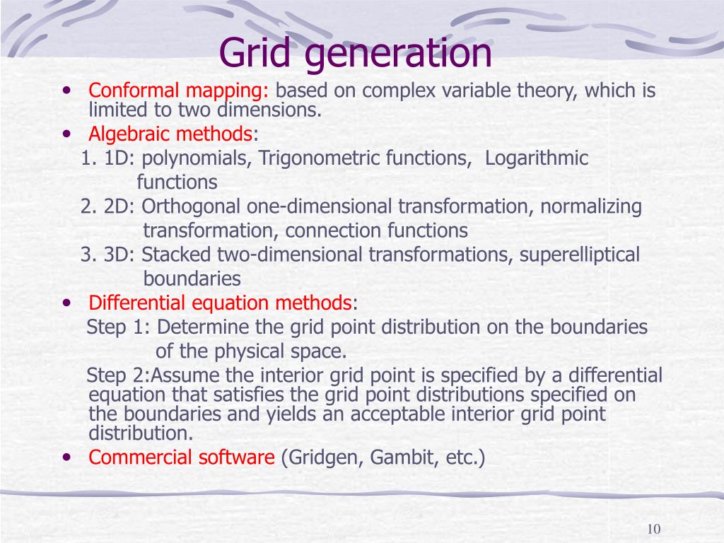 Ppt Grid Generation And Post Processing For Computational Fluid