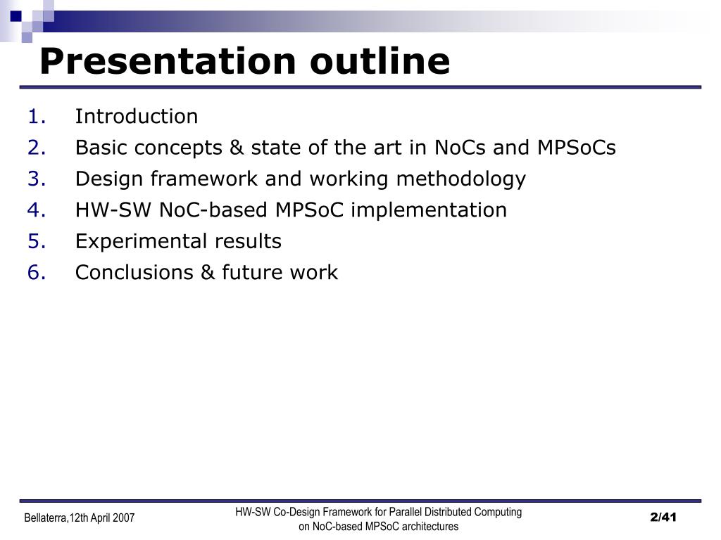 Ppt Hw Sw Co Design Framework For Parallel Distributed Computing On Noc Based Mpsoc