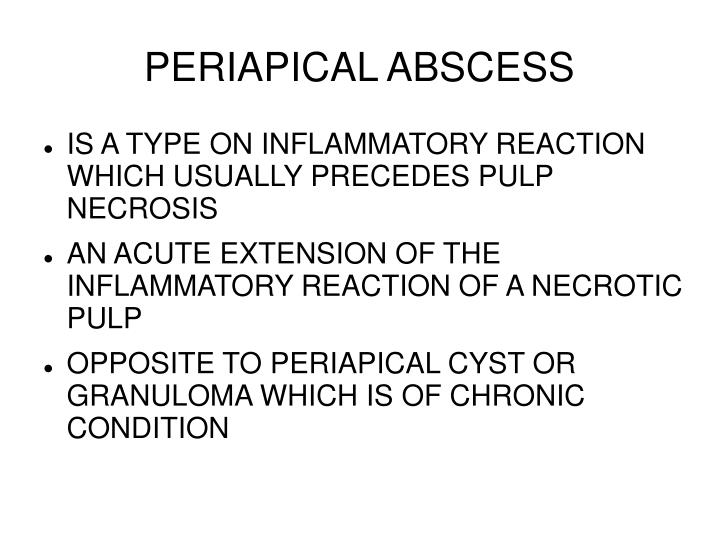 PPT - PERIAPICAL ABSCESS PowerPoint Presentation - ID:300729