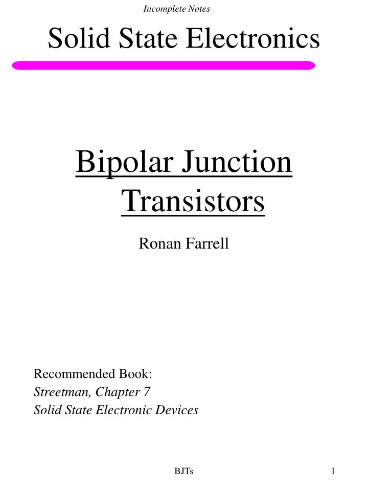 PPT - Solid State Electronics PowerPoint Presentation, free download ...