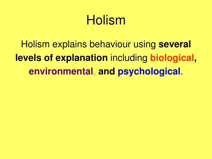 Reductionism Vs Holism