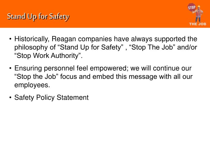 PPT - “Stop Work Authority / Stand Up for Safety” PowerPoint ...
