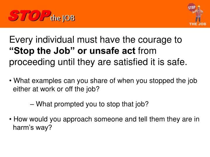 PPT - “Stop Work Authority / Stand Up for Safety” PowerPoint ...